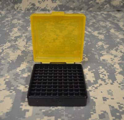 22 lr Ammo Box / Case / Storage (100) Round .22LR, .25 ACP (YELLOW TOP ...