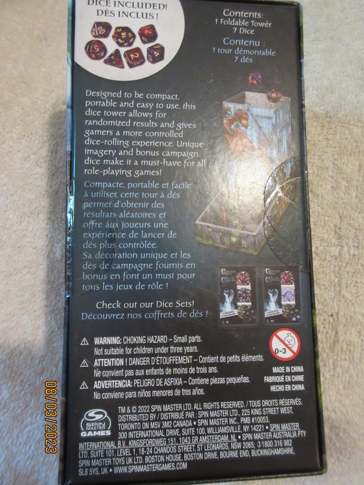 Campaign Dice Tower with Dice Spin Master Games RPG Accessory New | eBay