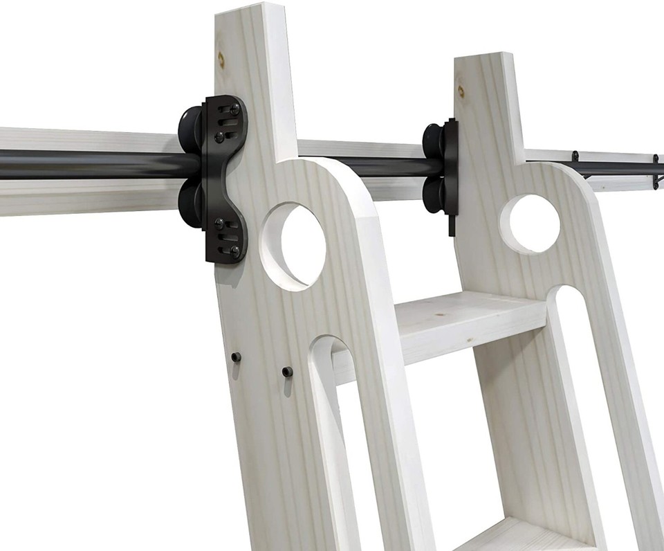 DIYHD Stand Up Black Rolling Library Hardware,Tensible Sliding Roller ...