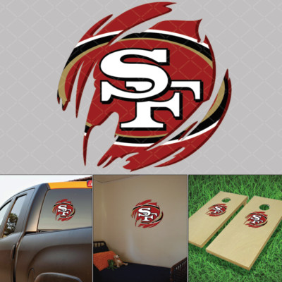 San Francisco 49ers Distress Scratched Decal Ripped Torn Tattered Vinyl ...