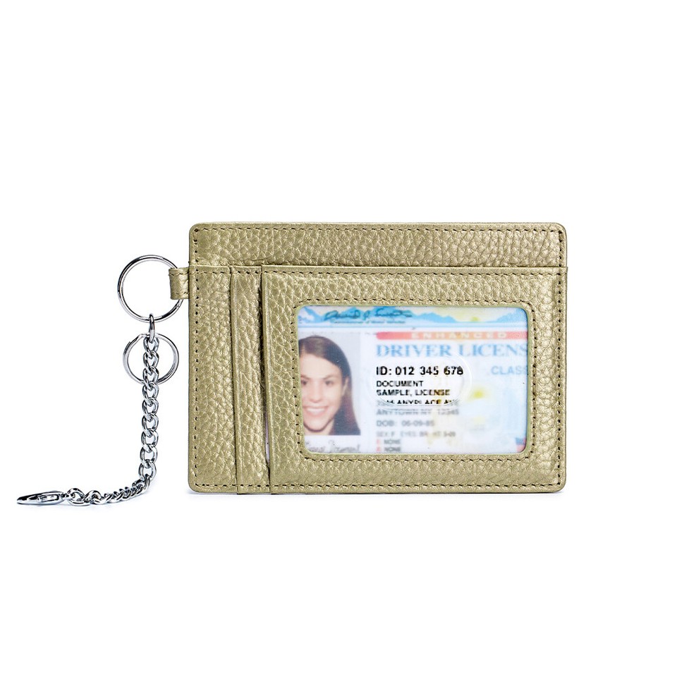 RFID Blocking Genuine Leather Slim Women Men Wallets Id Card Holder ...