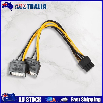 AU 2pcs Video Card Power Cable Multifunctional 15pin Video Card Power ...