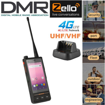 4" 4G LTE DMR UHF VHF Android Rugged Phone Walkie Talkie Mobile ...