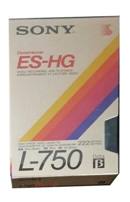 Sony Betamax ES-HG L-750 High Grade New Video Cassette Tape Beta ...
