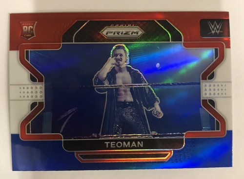 Teoman 2022 Panini Prizm WWE Red White Blue RWB Rookie RC Parallel #42 ...