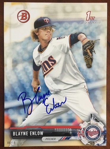 BLAYNE ENLOW SIGNED 1ST BOWMAN 2017 5X7 /10 BECKETT AUTHENTICATED TWINS ...