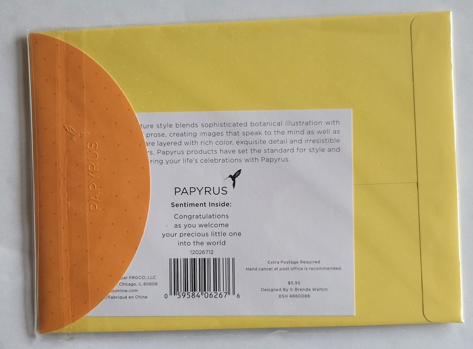 Papyrus RARE Baby Shower Card Animals & Pinwheels With Envelope 1CT | eBay