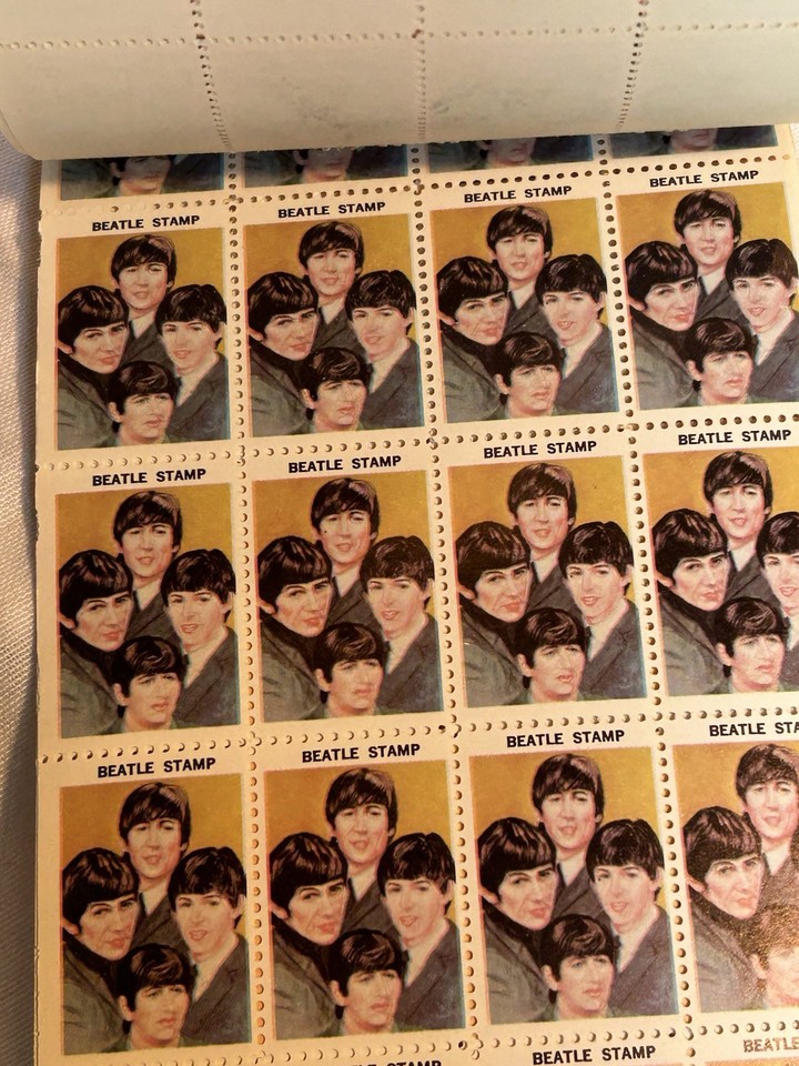Beatles 1964 Hallmark Stamp Booklet Of 100 Original John, Paul, George ...