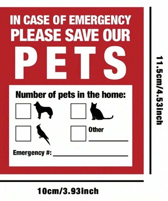 SAVE ME Pet Alert Window Sticker! In Case of Emergency Purple | eBay