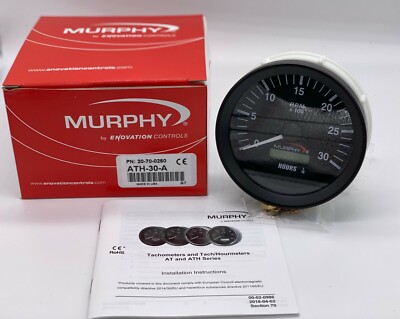 Murphy ATH-30-A Hour Meter 3000 RPM Tachometer | ATH30A