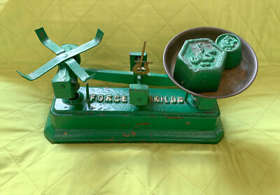 FORCE KILOG 1 kg Antique Cast Iron Balance Scale, Tray, 2 Arabic ...