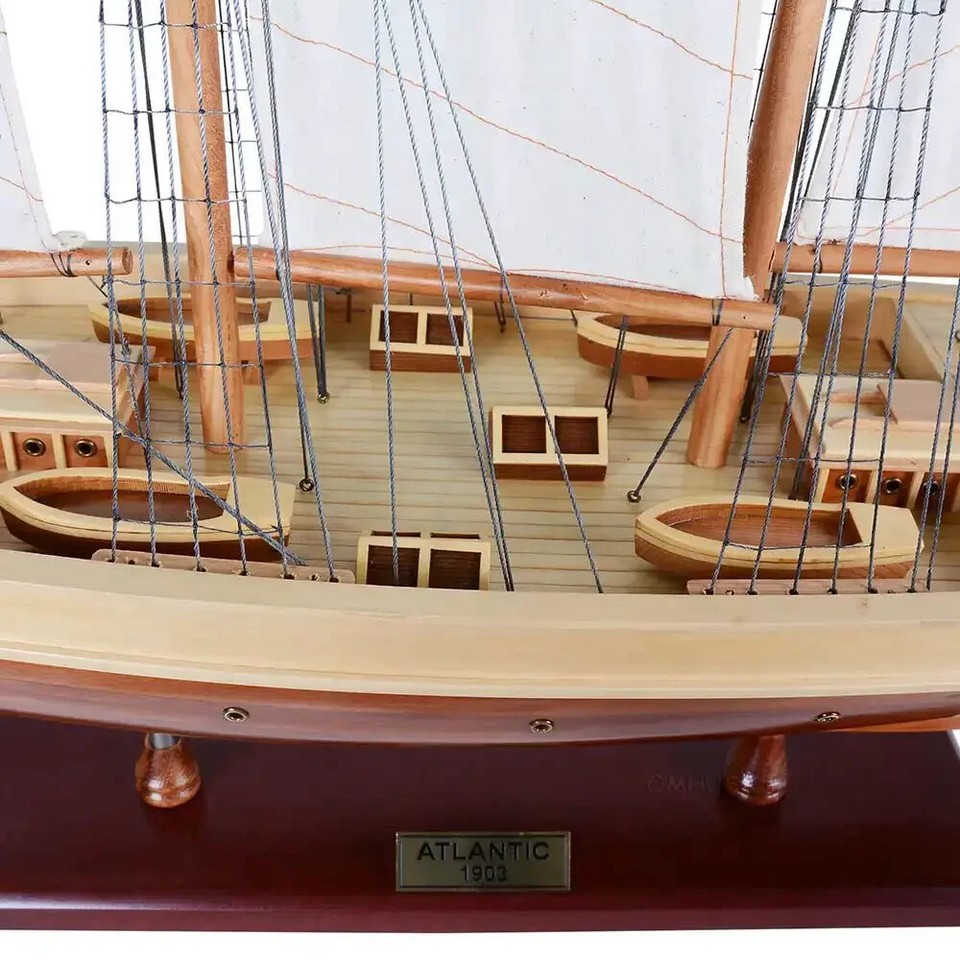 Atlantic Yacht Sailboat Model Schooner | Handcrafted Wooden Model W ...