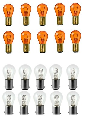20x 1157 + 1157NA Amber 12v Light Bulb Brake Stop Signal Turn Reverse ...