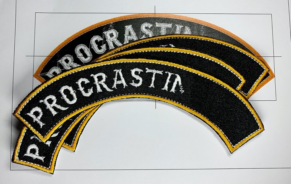 6 in Large "PROCRASTINATOR" Rocker Patch | eBay