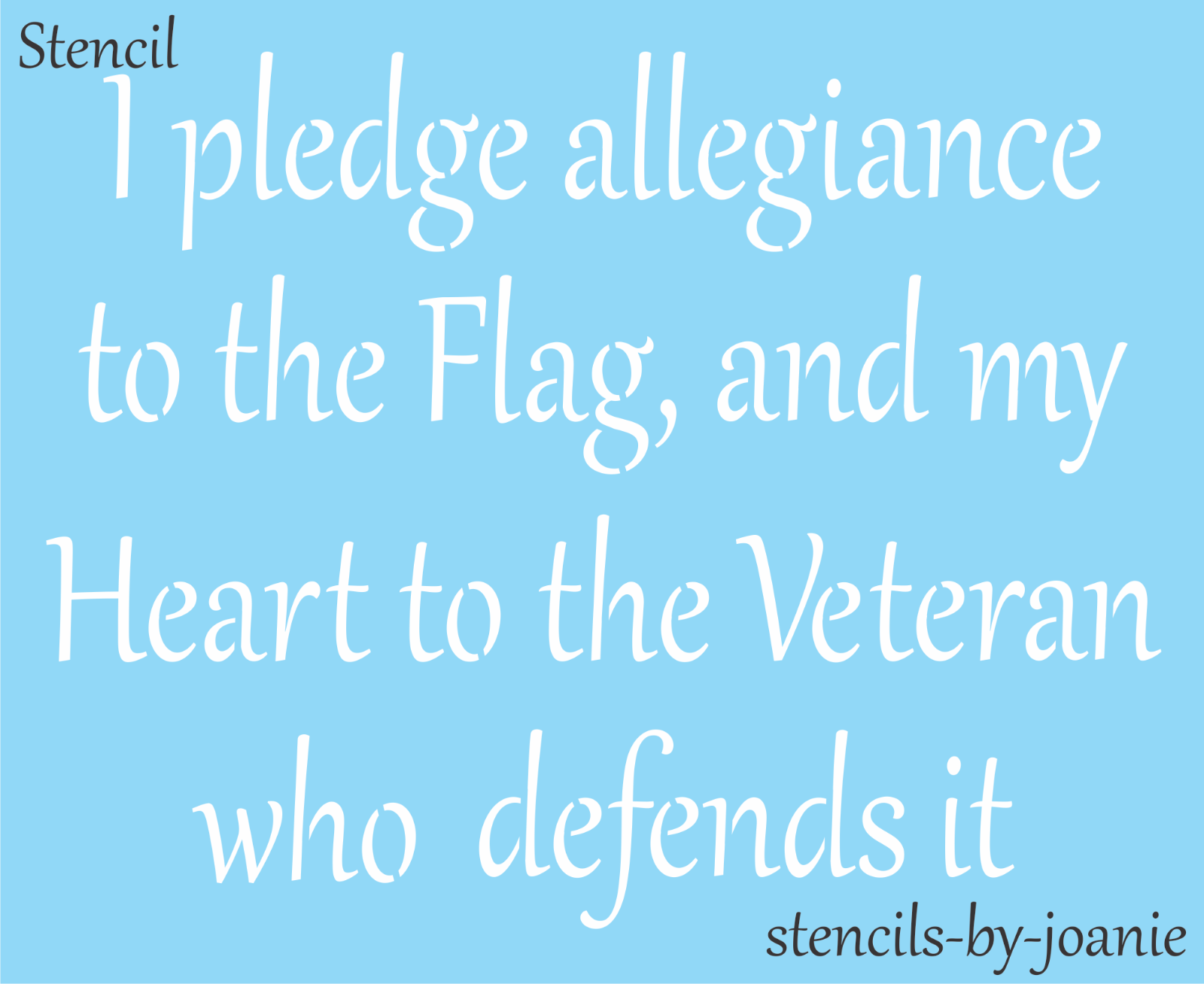 Stencil Pledge Allegiance Flag Veteran Defend Patriot Military Army ...
