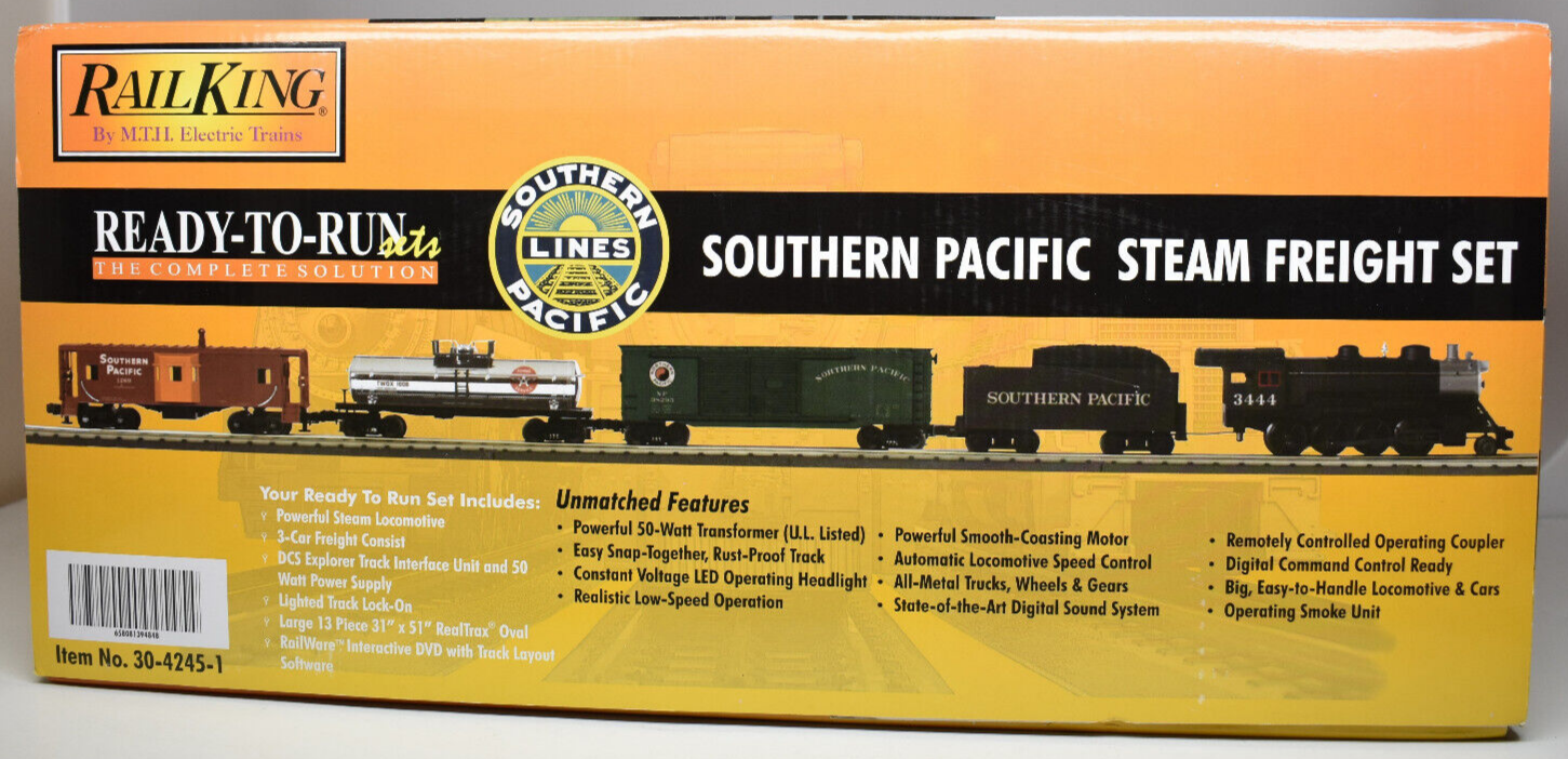 MTH 30-4245-1 O Gauge Rail King 2-8-0 Steam Freight R-T-R Train Set w ...