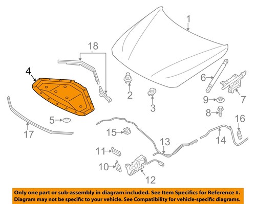 BMW OEM 12-16 328i Hood-Insulator Insulation Pad Liner Heat Shield ...