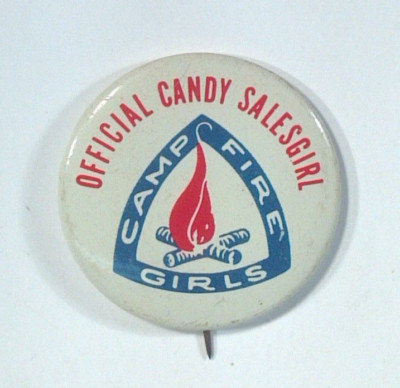 Vintage Campfire Girls Club Official Candy Salesgirl Pin 1.5" Button ...