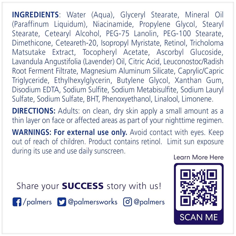 Palmer's Skin Success Anti-Dark Spot Nighttime Fade Cream, 2.7 Ounce ...