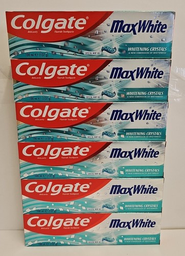 Colgate Max White Toothpaste With Whitening Crystals 100ml x 6 or 12 ...