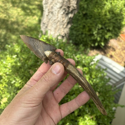 Arrow Head Antler Knife Flint Knapping Wrapped Native American Mule ...