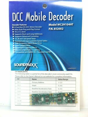 SoundTraxx 852002 MC2H104AT DCC Mobile Decoder, Atlas, HO Scale | eBay
