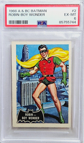 1966 A & BC Batman #2 Robin Boy Wonder Black Bat Card PSA 6 EX-MT | eBay