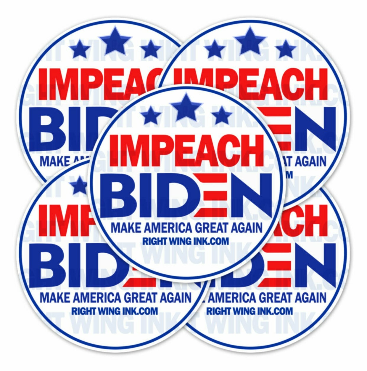 Impeach Biden Bumper Sticker Round Pro Trump Bumper Sticker tri* 5 PACK ...