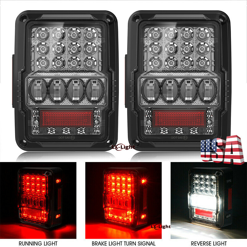 For Jeep 07-17 JK Wrangler Back Tail Light Halo Headlight Foglight Turn ...