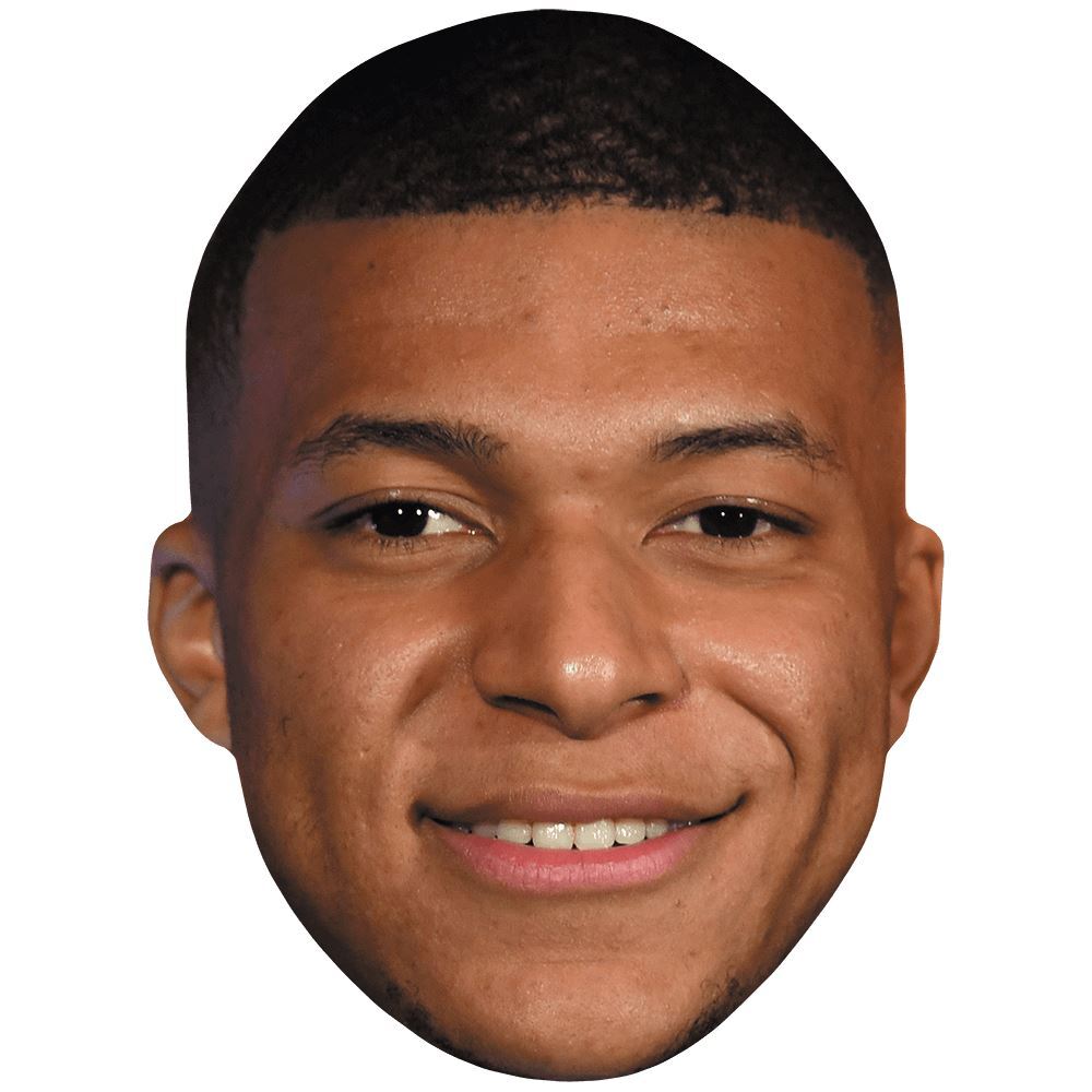 Kylian Mbappé (Smile) Celebrity Mask, Flat Card Face | eBay UK