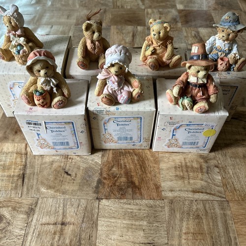 7pc Enesco Cherished Teddies Bear Figurines Boy/Girl Bears Lot With Boxes | eBay