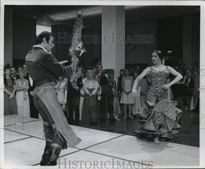1968 Press Photo Maria Alba company, flamenco dancers, entertained ...