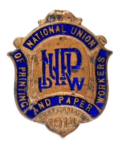 Vintage Old National Union Printing & Papers Workers Enamel Lapel ...