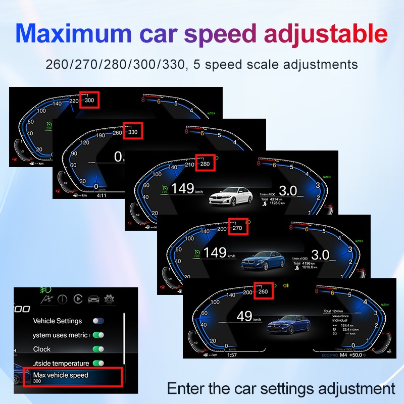 10.25" LCD Digital Cluster Linux Instrument Speedometer For BMW E46 ...