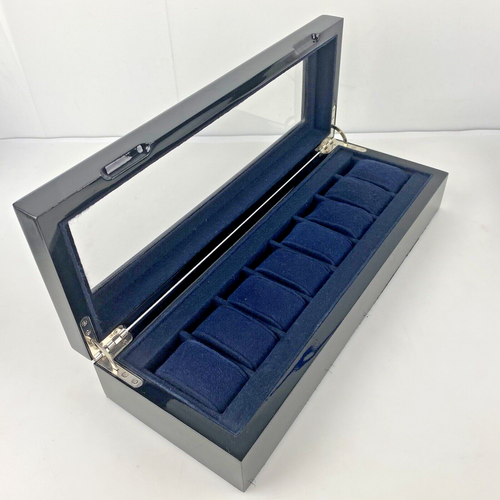 ECCLISSI WATCH STORAGE BOX Display Black 8 Wrist Watches Pads Gift | eBay