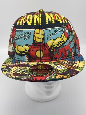 Iron Man Marvel Comics Baseball Cap Fitted Multicolor Unisex MCU Front ...