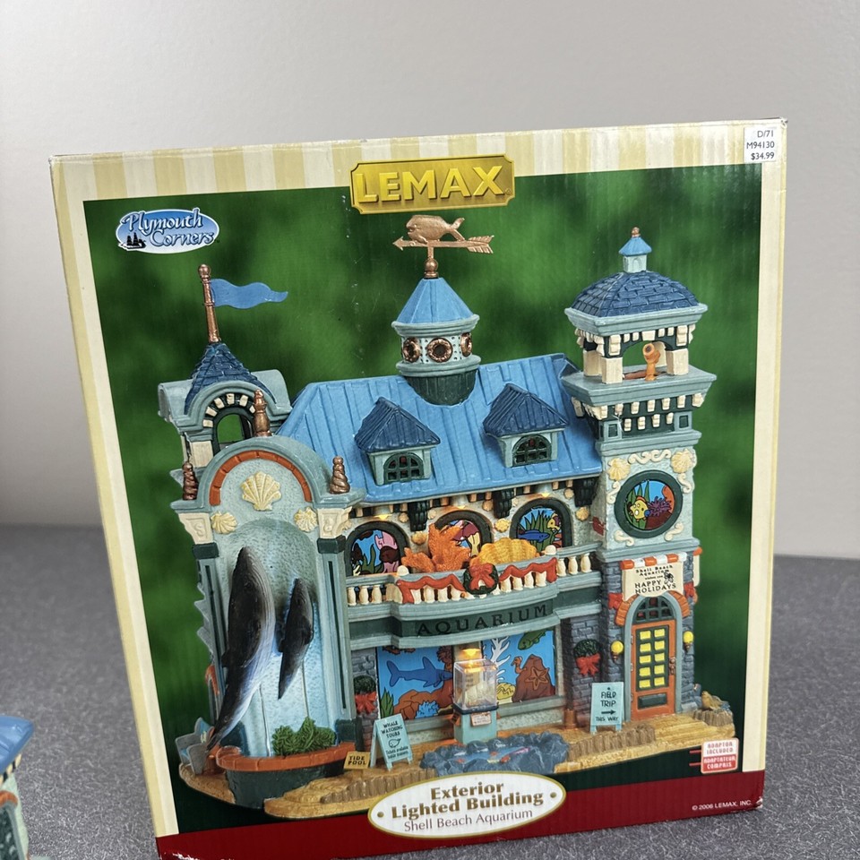 LEMAX SHELL BEACH AQUARIUM -Holiday Village -lighted - Retired Piece ...