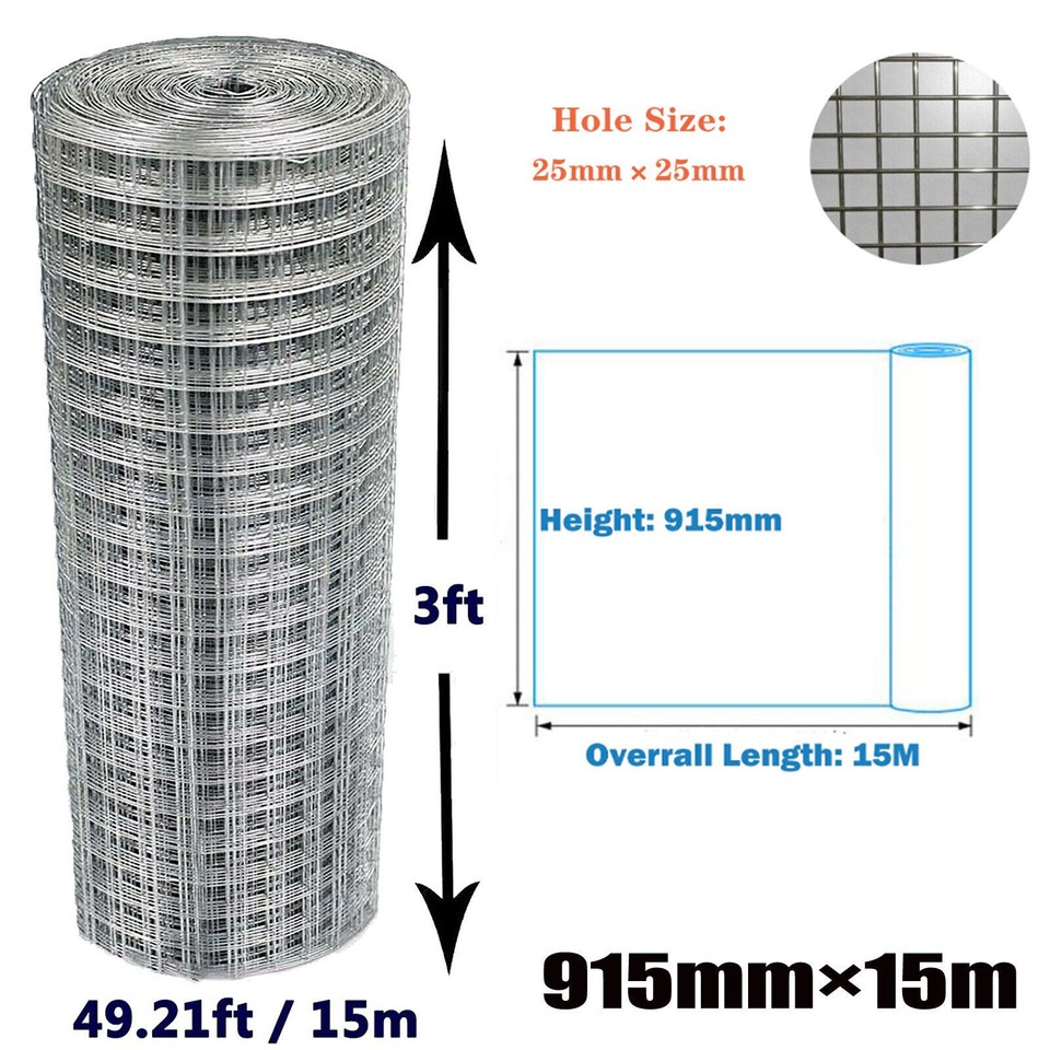 50m Welded Wire Mesh Aviary Fencing Fence Chicken Rabbit Garden ...