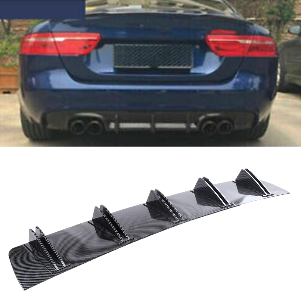 Car Rear Bumper Diffuser Shark Fins Spoiler Splitter For Jaguar XE XJ ...