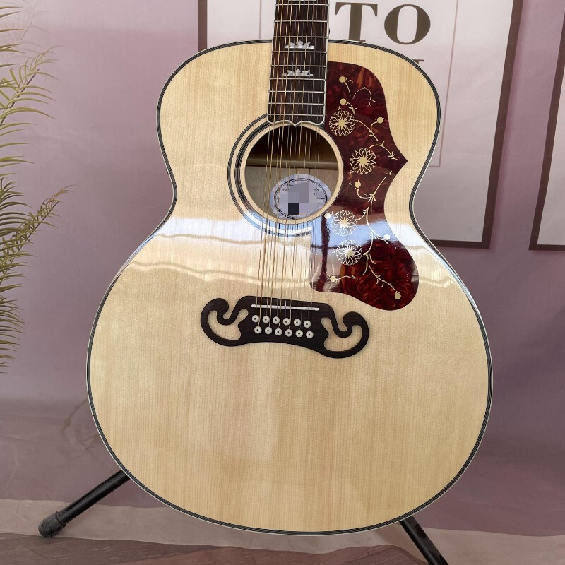Jumbo Body 43''12 Strings Acoustic Electric Guitar Solid Spruce Top J ...