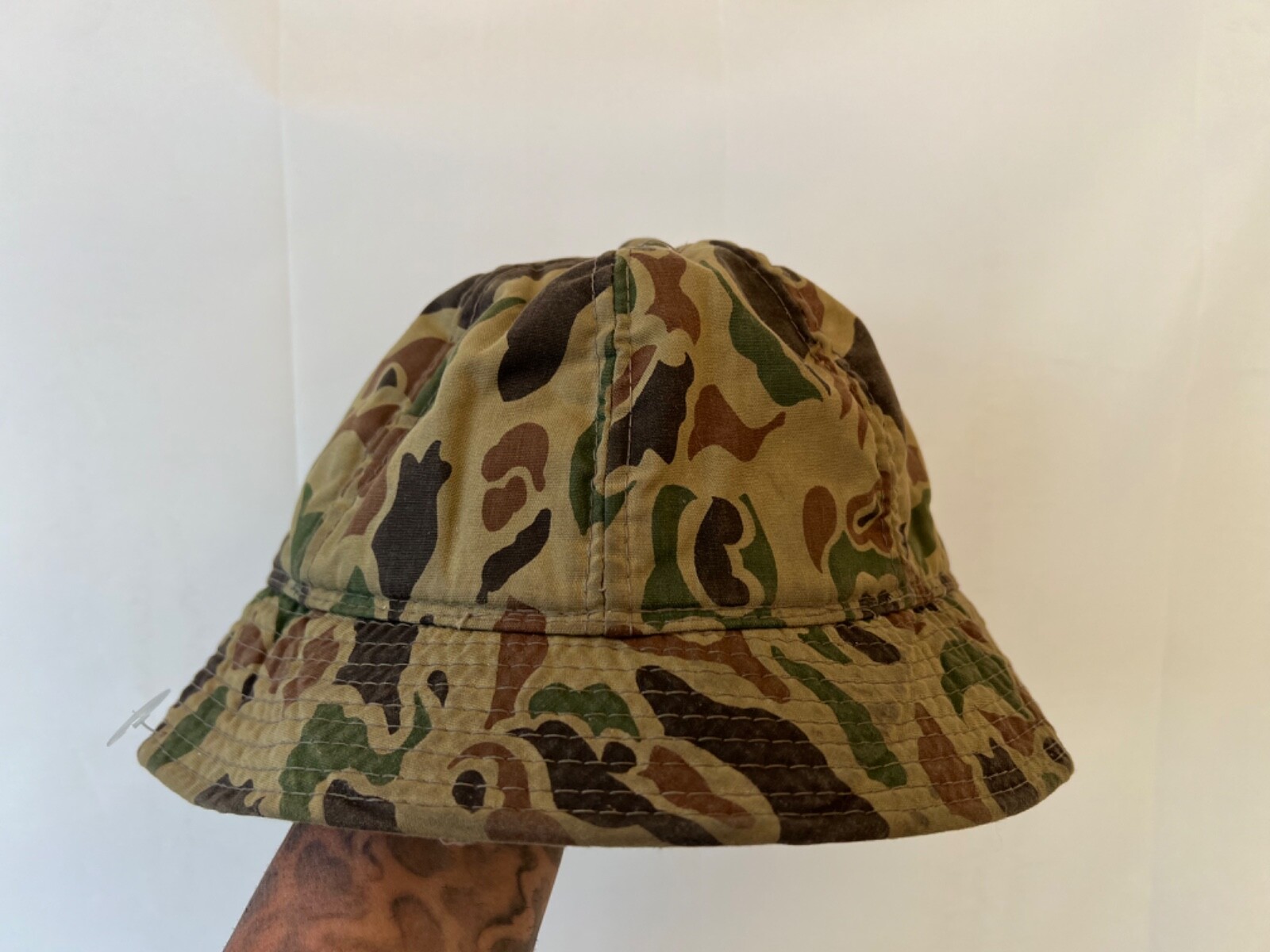 Vintage Military Camo Bucket Hat Cap - Gem