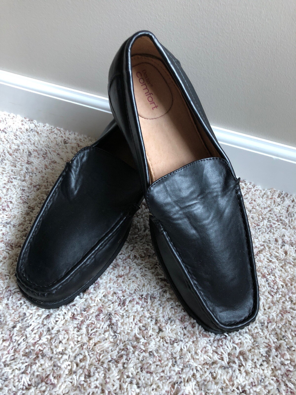 Dexter Comfort DexFlex Loafers Slip-on Shoes Black Leather Sz 12 | eBay