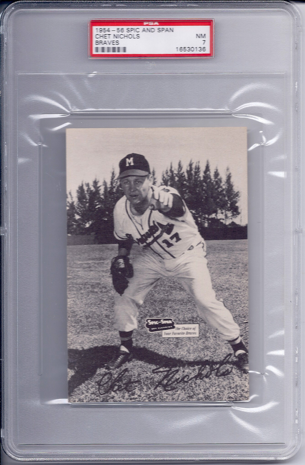 1954-56 Spic and Span Chet Nichols Milwaukee Braves PSA 7 | eBay