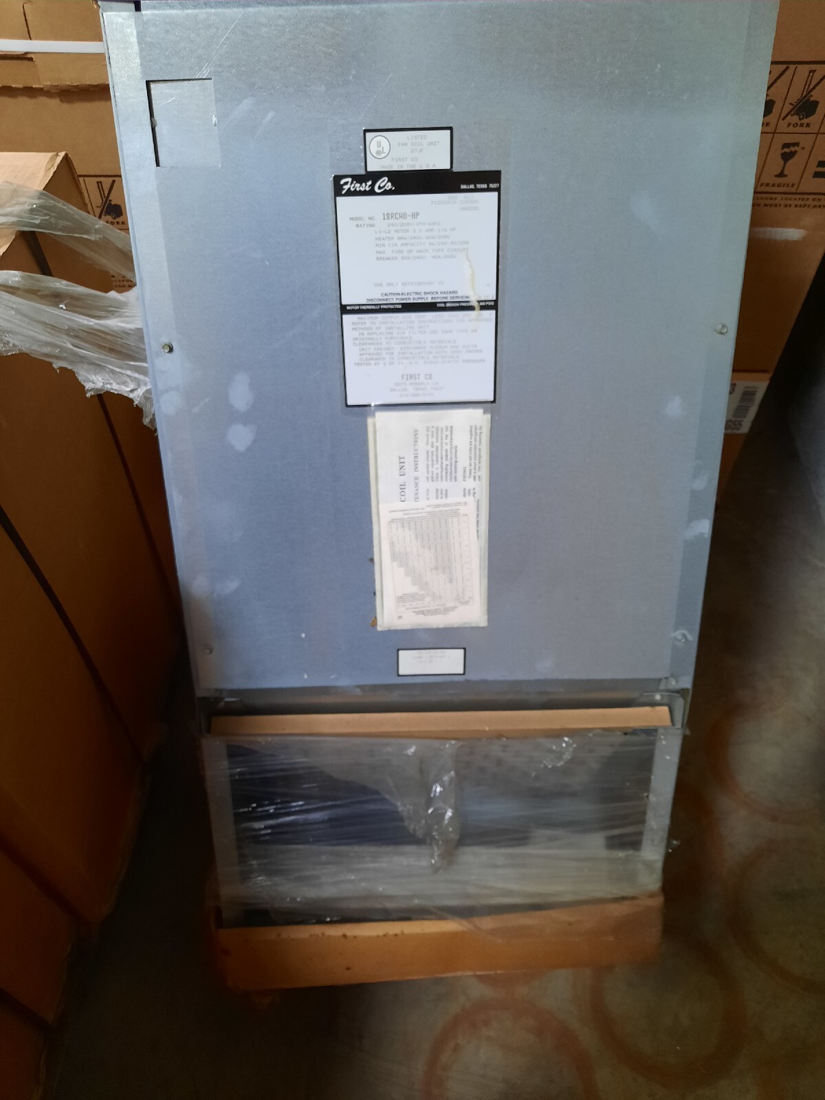 FIRST COMPANY DX FAN COIL - 18RCW8HP BR2 | eBay