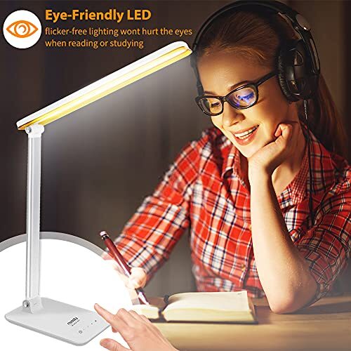 Miady LED Desk Lamp Eye-Caring Table Lamp 3 Color Modes with 4 Levels ...