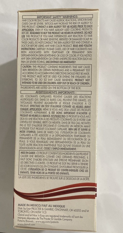 Clairol Nice 'n Easy Hair Color Born Red 4BG/113 Natural Dark Burgundy ...