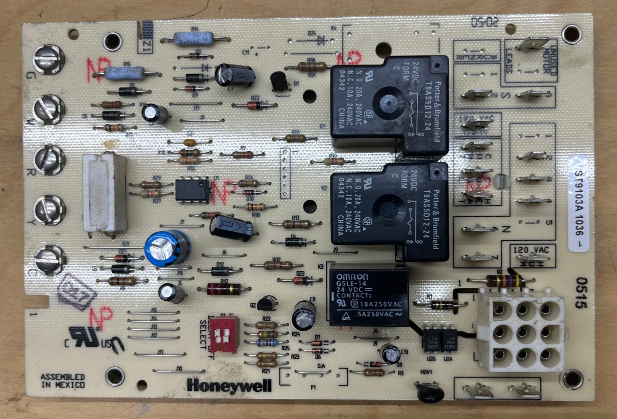 OEM Honeywell ST9103A 1036 Control Board ST9103A1036 Furnace Tested R3 ...