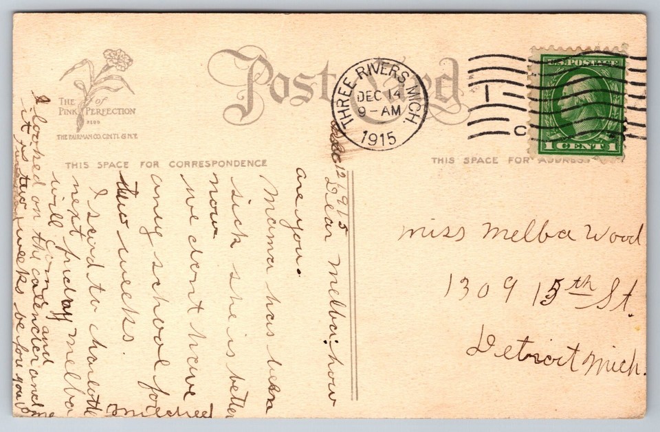 Merry Christmas, Happy New Year. 1915 Three Rivers, Vintage Christmas ...