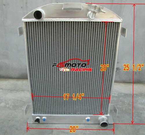 3 ROW Aluminum Radiator for 1932 32 FORD HI-BOY CHEVY engine v8 Grill ...