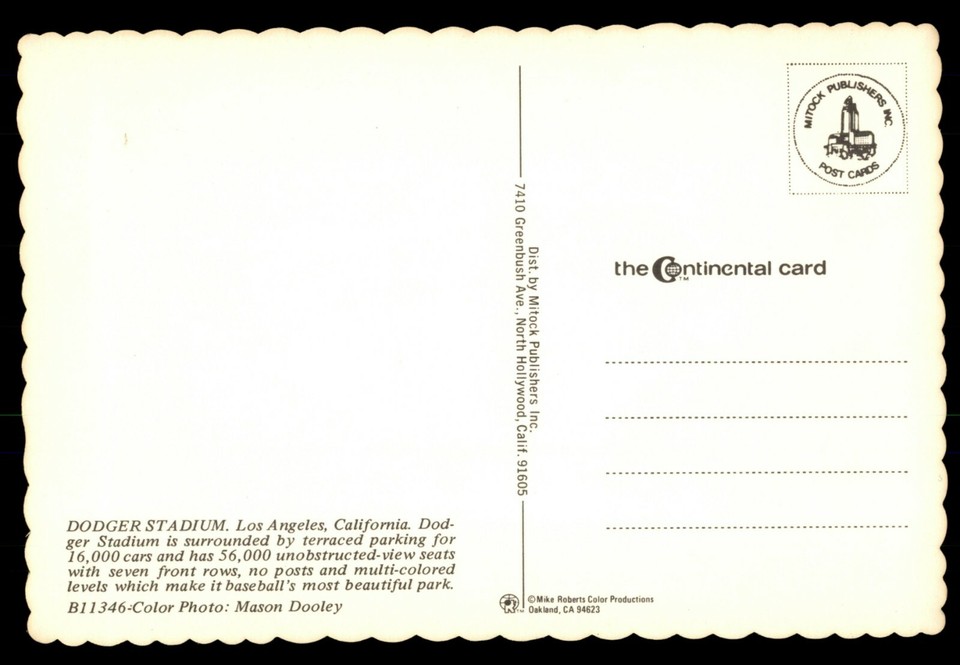 1970'S POSTCARD DODGER STADIUM | eBay